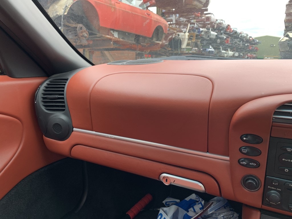 PORSCHE BOXSTER 986 RED LEATHER DASH AIR BAG PASSENGER SIDE RED LEATHER ...