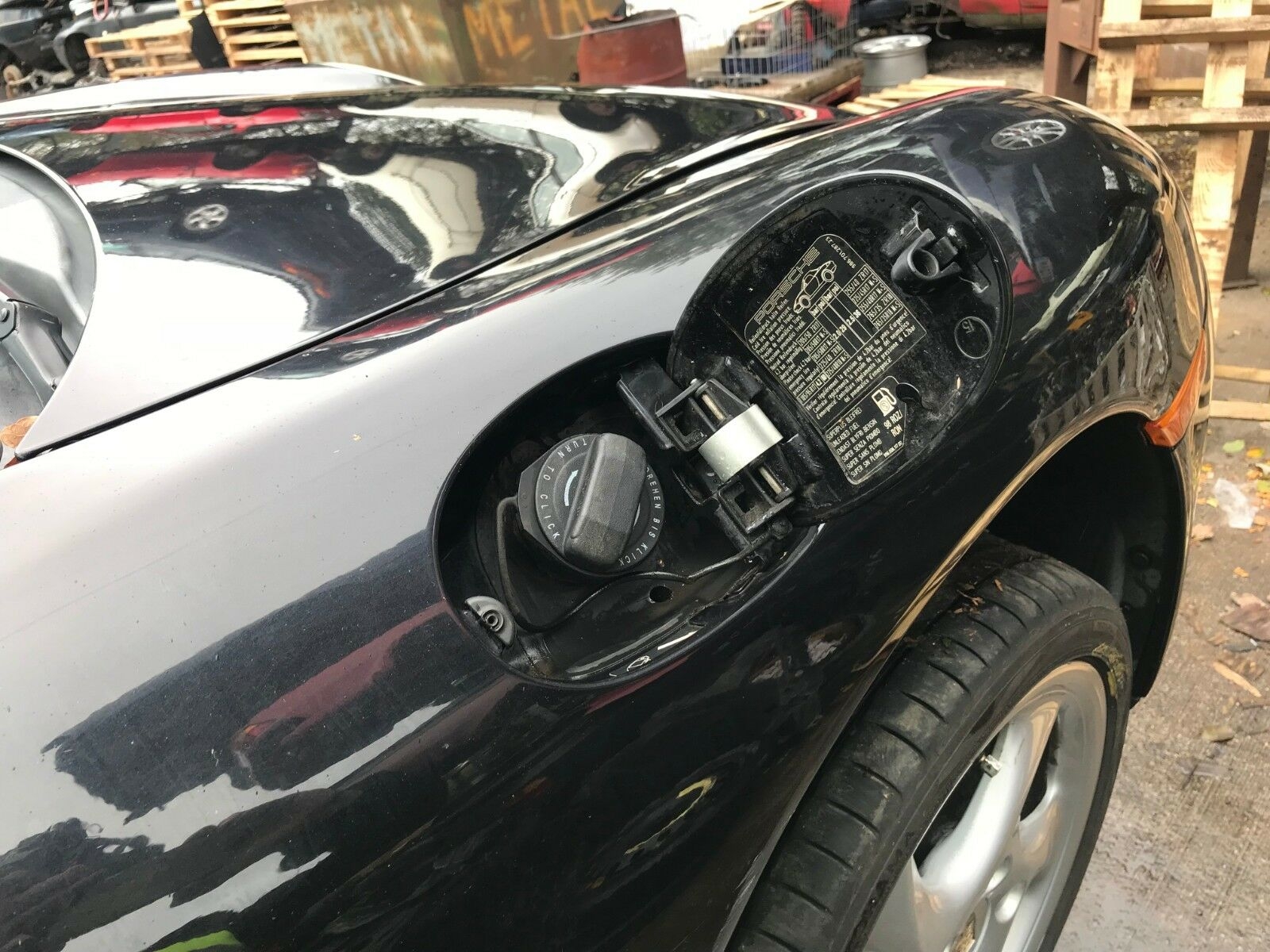 Porsche Boxster 986 Fuel Filler Flap Access Cove in SWARTZ BLACK PF52WDD