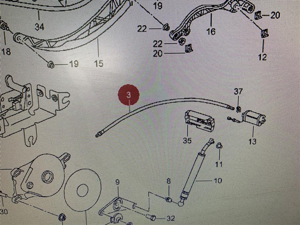 Porsche Boxster 986 roof mechanism cable 98656171702 (x1) 98656171702