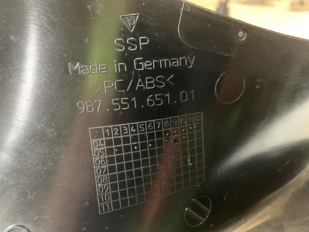 Porsche Cayman 987 LEFT REAR COMPARTMENT TRIM COVER 987.551.651.01 ...