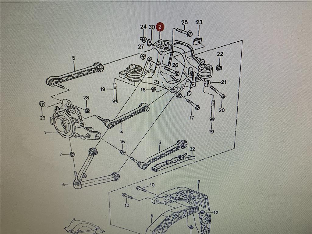 Porsche 993 Rear Suspension Side Section 993 Rear Subframe LEFT ...
