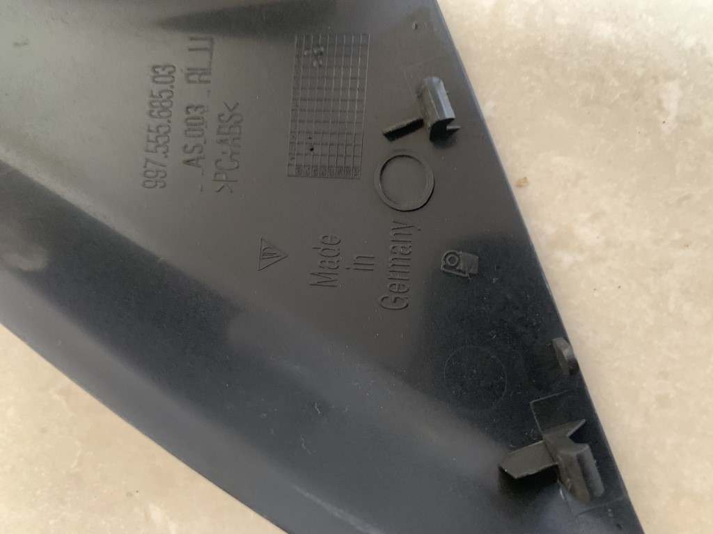 PORSCHE BOXSTER 987 DOOR MIRROR INTERIOR COVER 997.555.685.03 99755568503