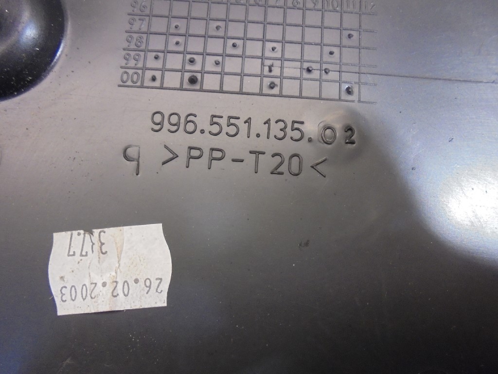 Porsche 986 / 996 Left Side Under Bonnet Plastic Cover 99655113502 986/ ...