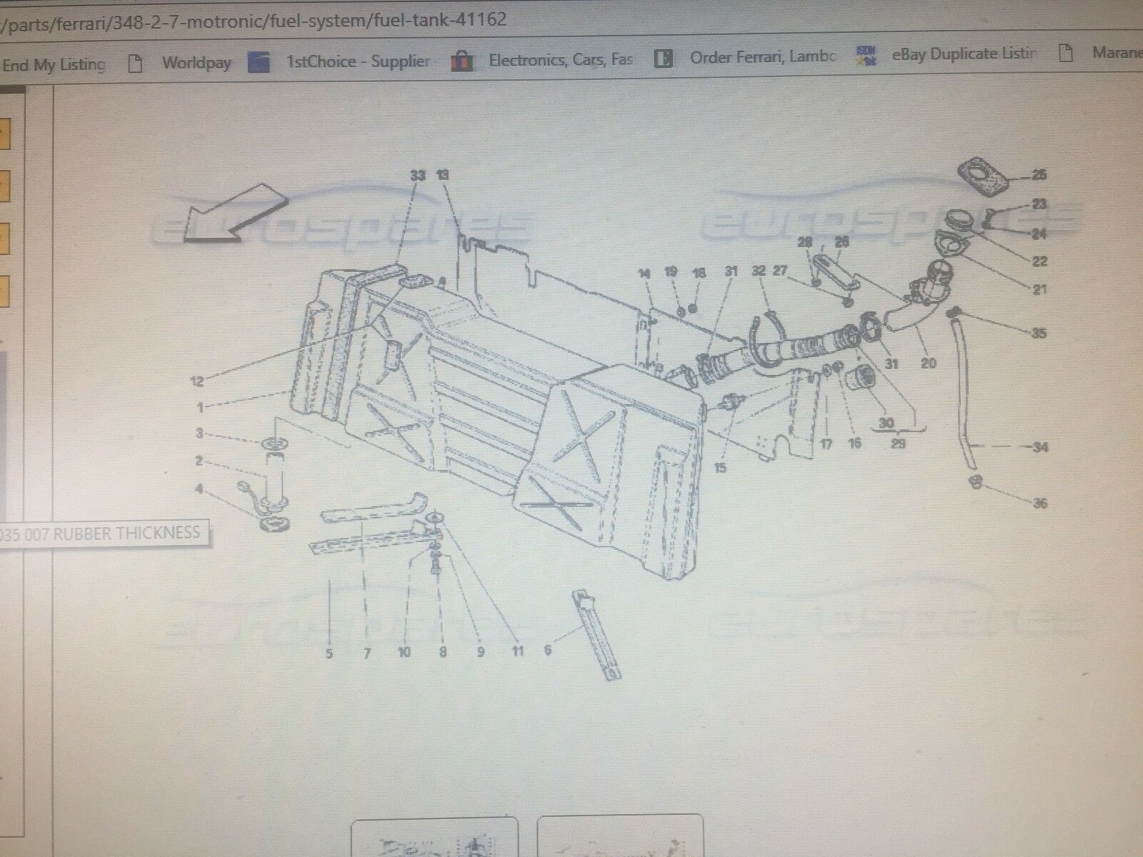 FERRARI F348 FUEL TANK FERRARI PETROL TANK F348 PETROL TANK F348 GAS